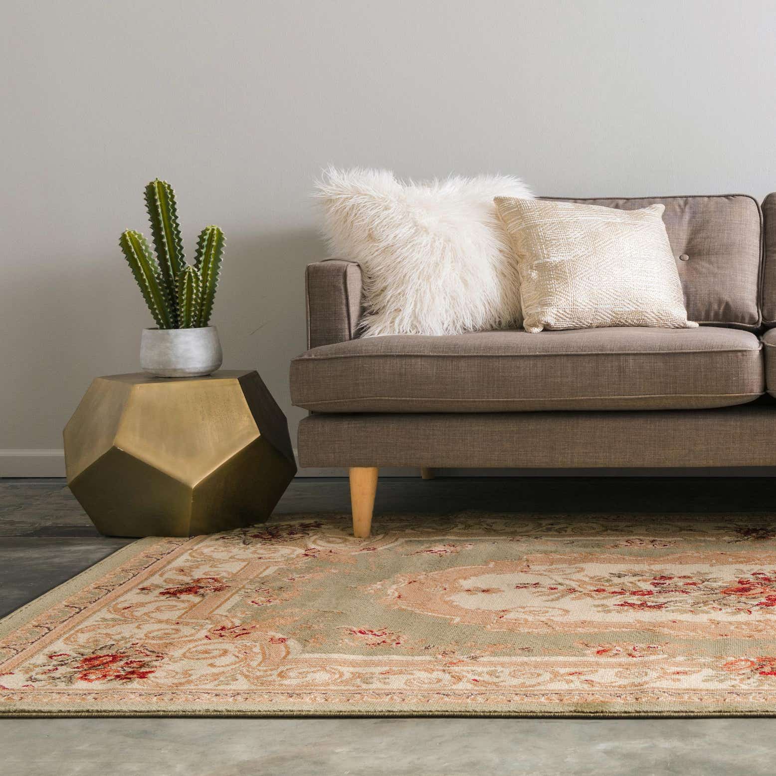 Green 10' x 13' Classic Aubusson Rug | eSaleRugs