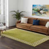 Light Green 2' x 3' Greek Key Rug | eSaleRugs