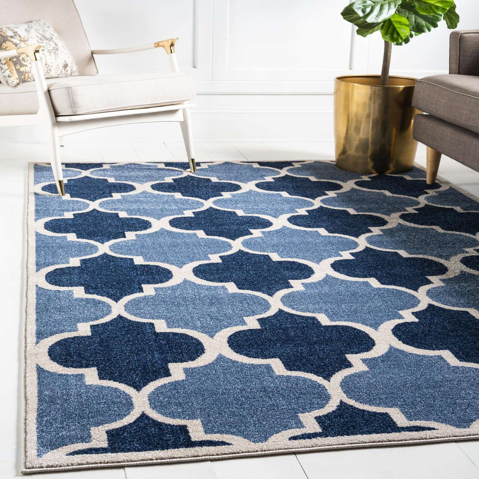 Light Blue 5' x 8' Trellis Rug | eSaleRugs