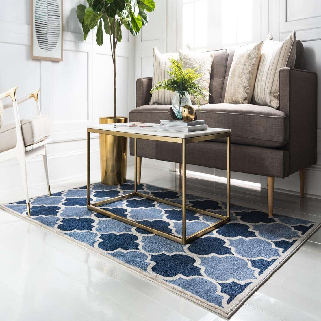 Light Blue 5' x 8' Trellis Rug | eSaleRugs
