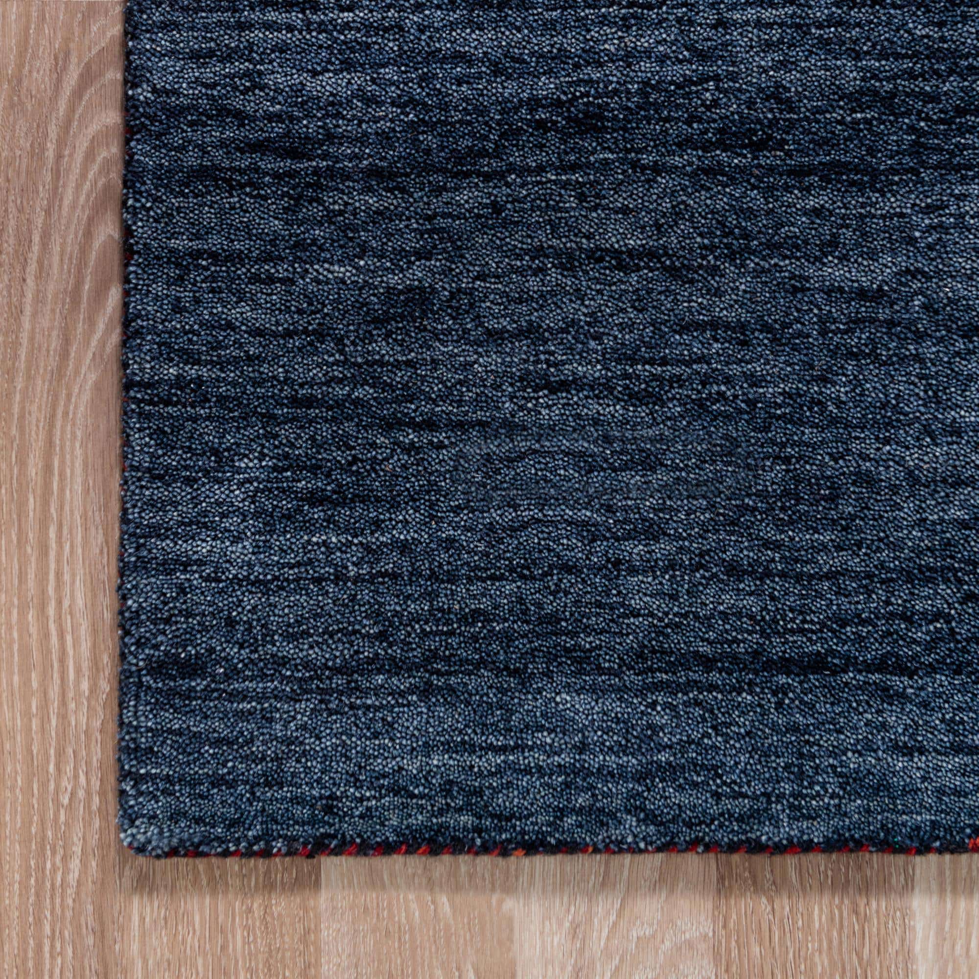 Navy Blue 5' 3 x 7' 5 Solid Gabbeh Rug | Rugs.com