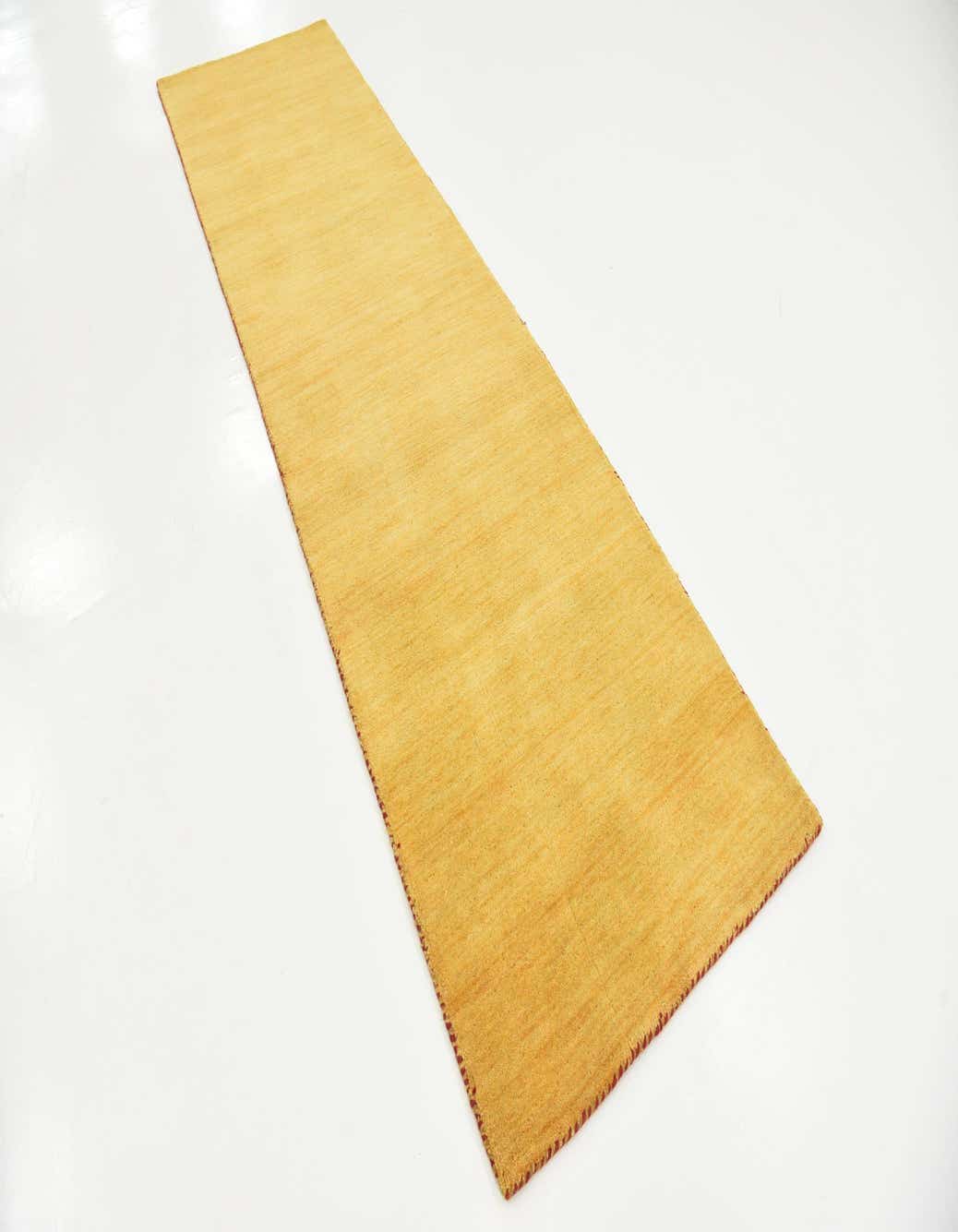 Gold 2' 7 x 9' 10 Hand Knotted Solid Gabbeh Wool Runner Rug | eSaleRugs