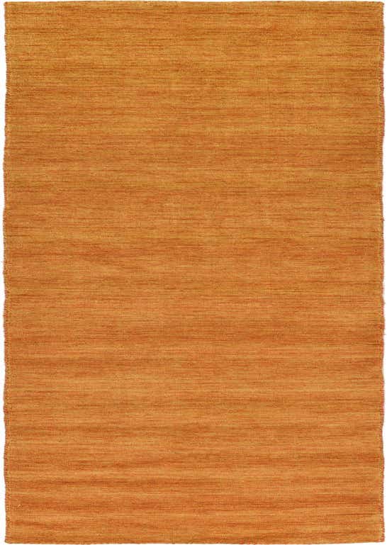 Orange 2' 7 x 9' 10 Hand Knotted Solid Gabbeh Wool Runner Rug | eSaleRugs