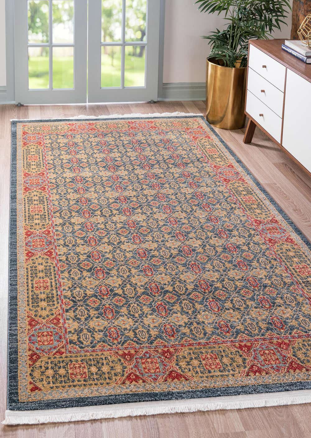 Navy Blue 6' x 9' Mamluk Rug | eSaleRugs