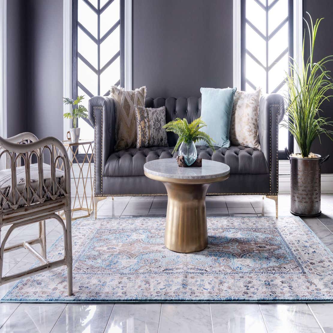 Light Blue 5' x 8' Heritage Rug | eSaleRugs