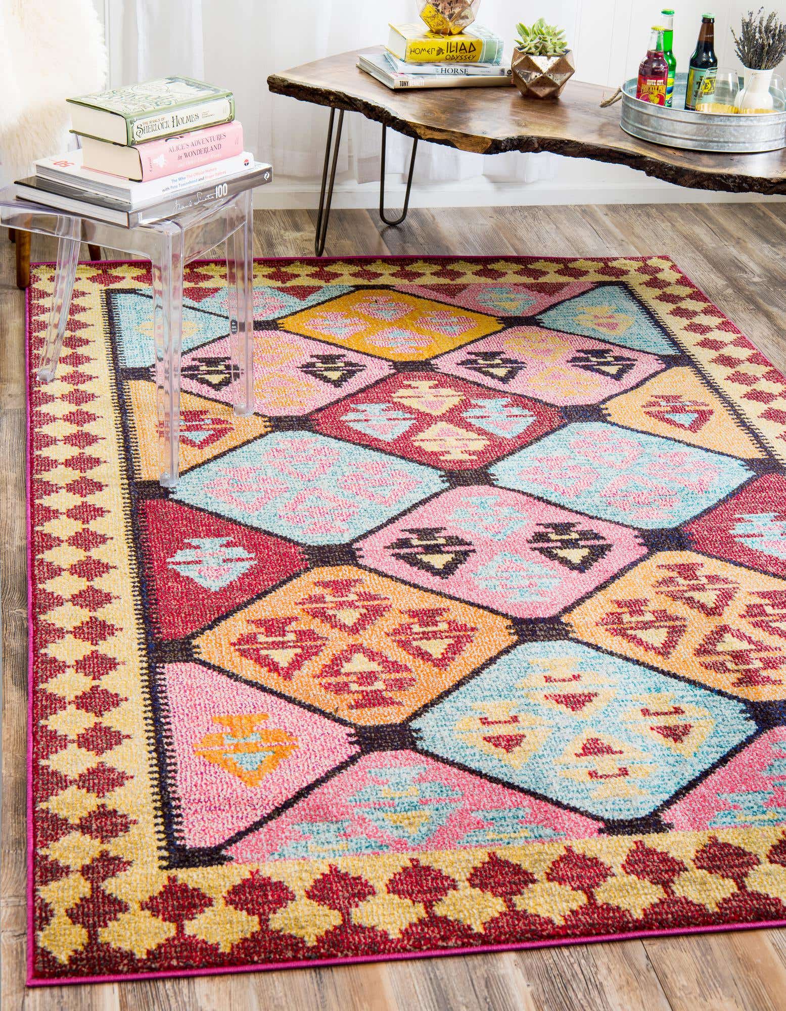 Multicolor 5' x 8' Santa Fe Rug | eSaleRugs