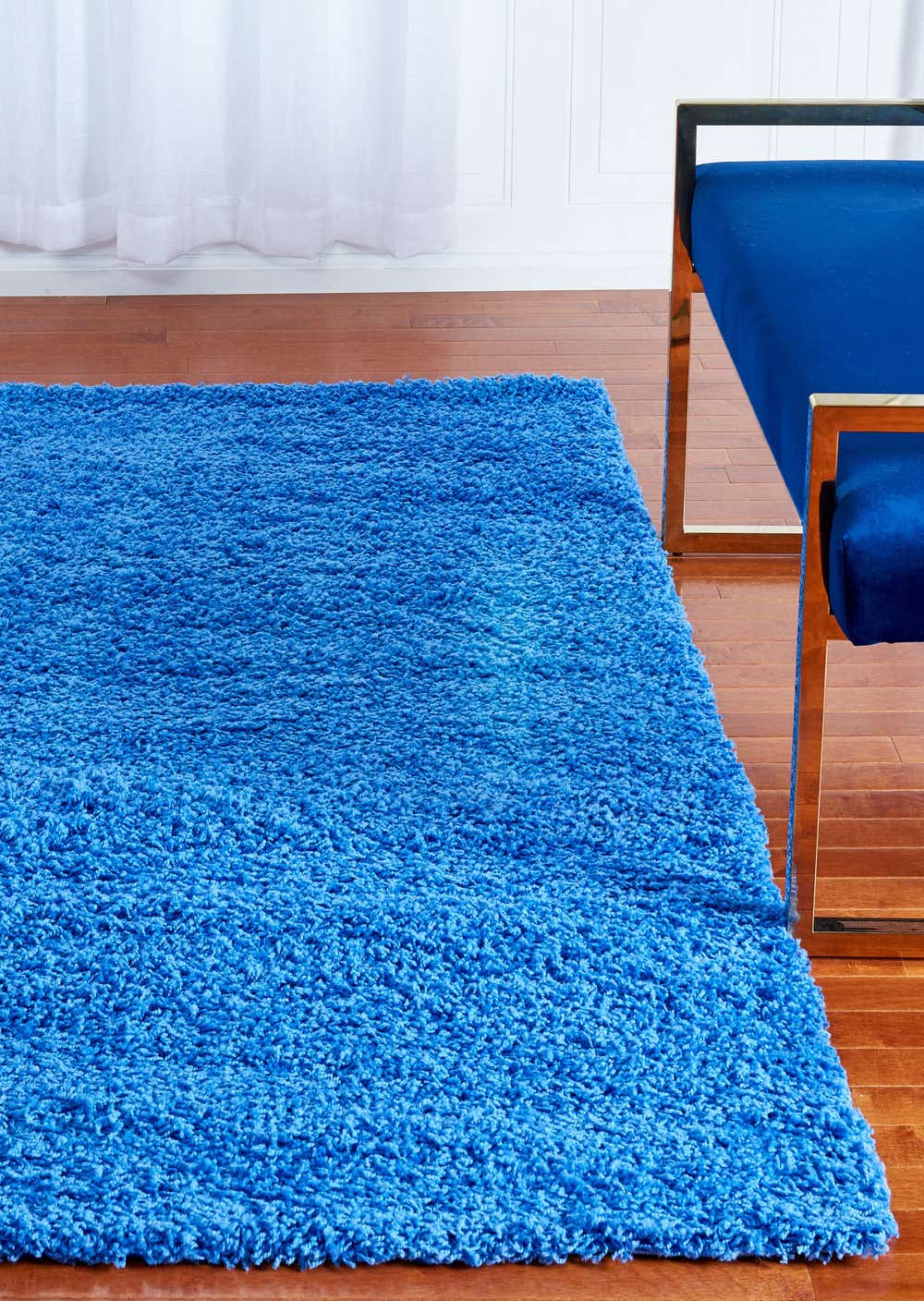 Periwinkle Blue 4' x 6' Solid Shag Rug | eSaleRugs