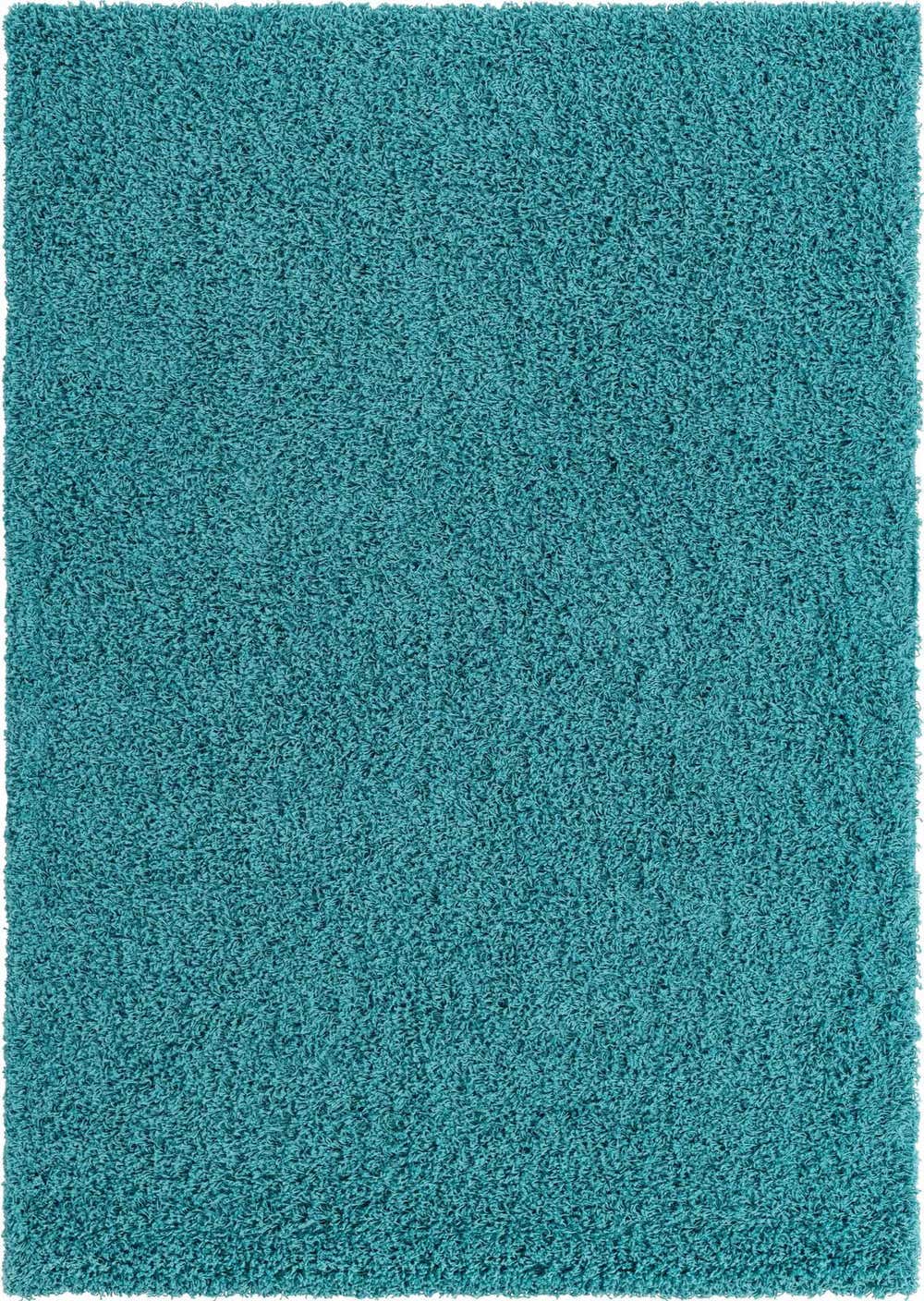 Deep Aqua Blue 5' x 8' Solid Shag Rug | eSaleRugs