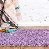 Lilac 2' 2 x 6' 5 Solid Shag Runner Rug | Rugs.com