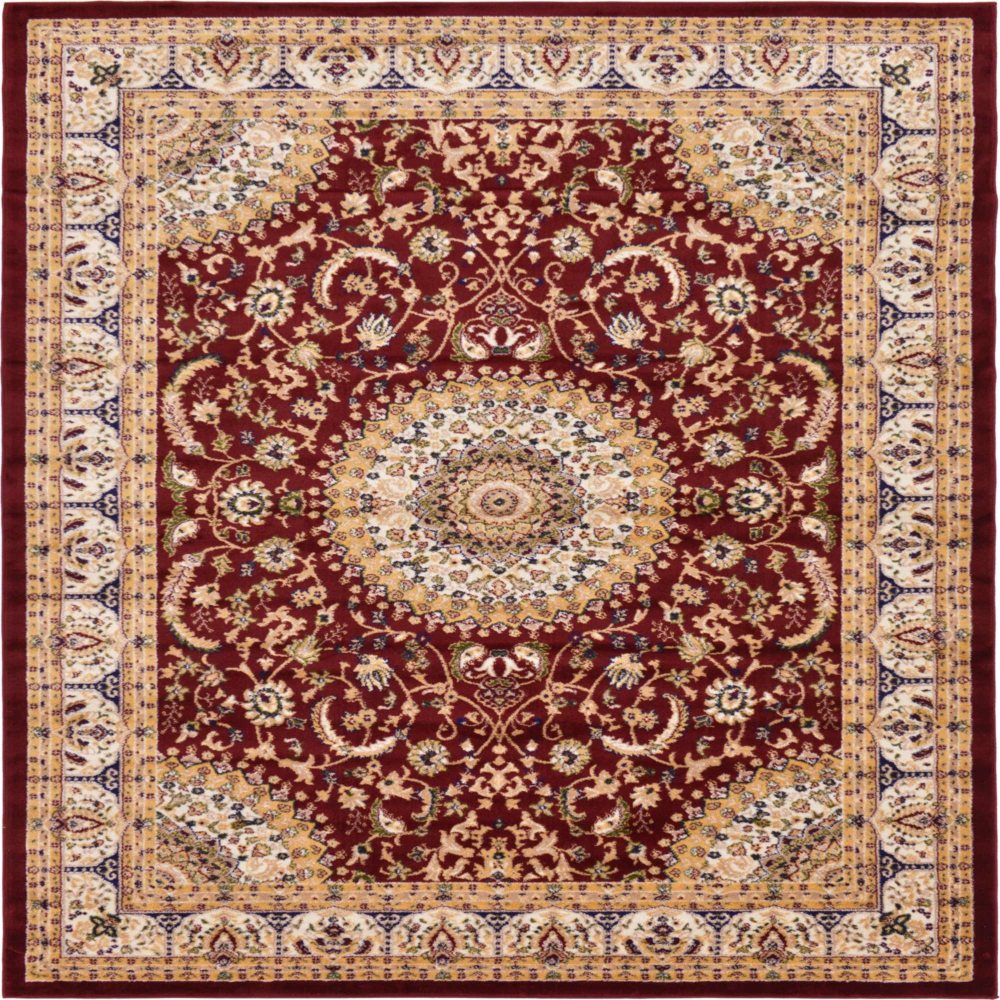 Burgundy 7' x 10' Mashad Design Rug | eSaleRugs
