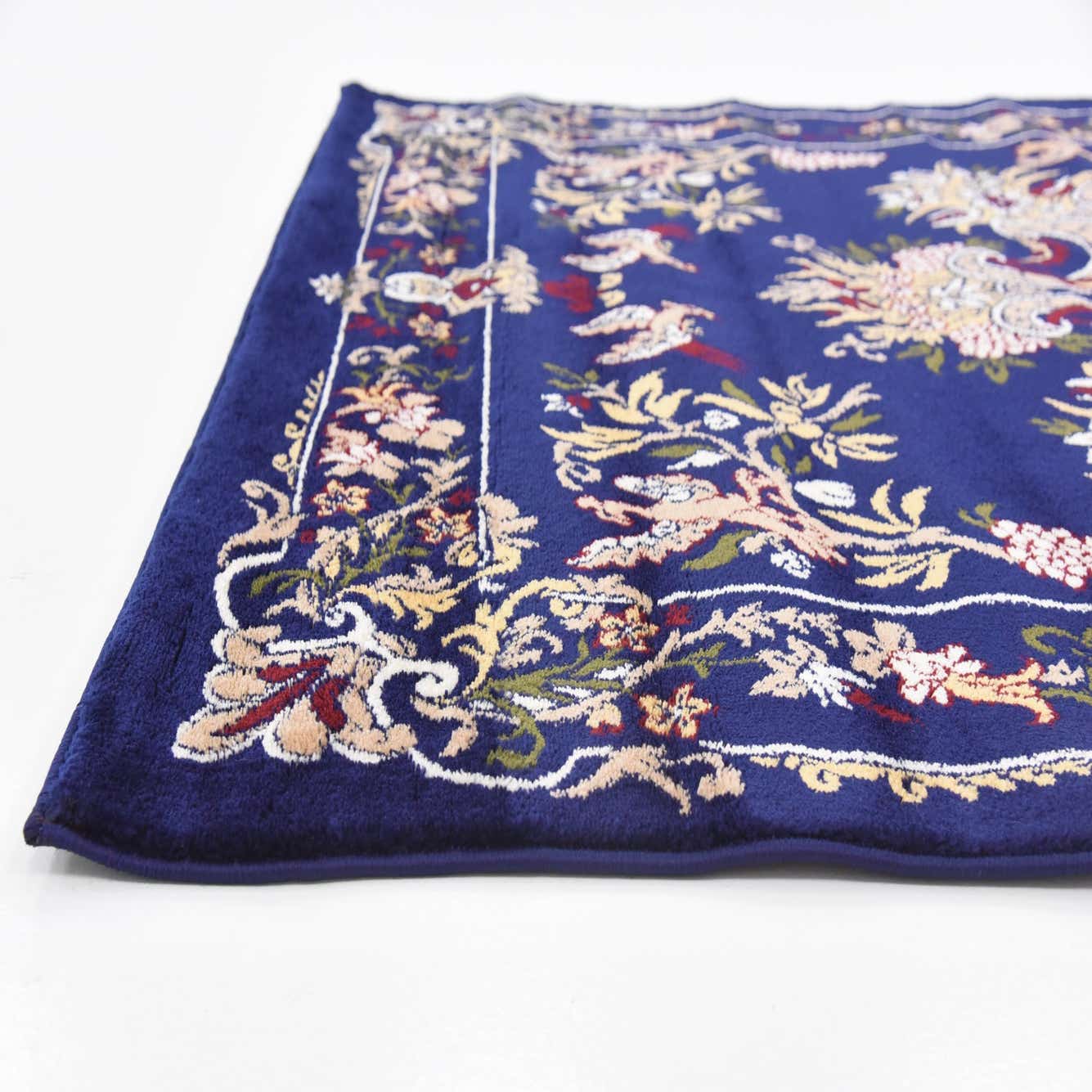 Navy Blue 5' x 8' Damask Rug | eSaleRugs