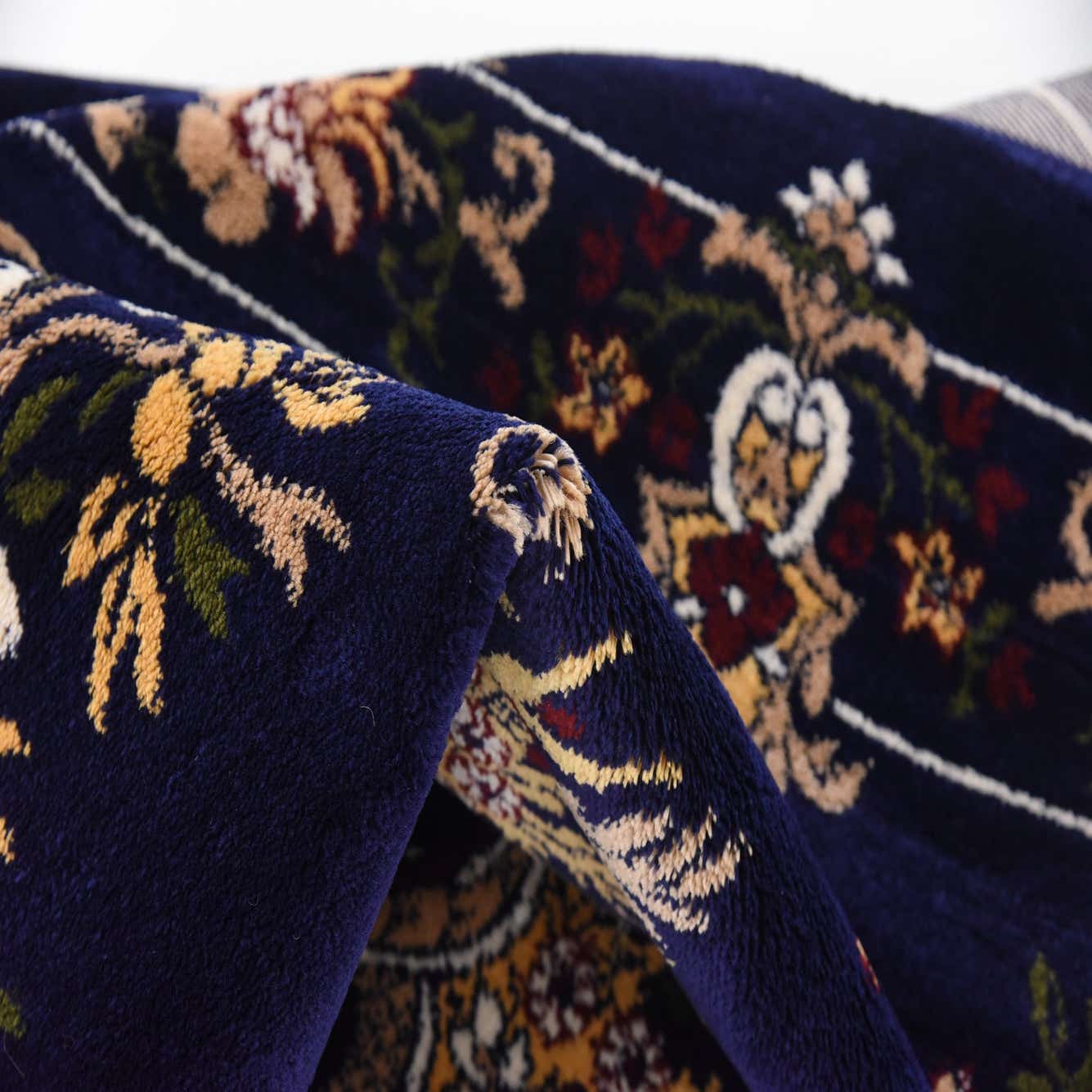 Navy Blue 5' x 8' Damask Rug | eSaleRugs