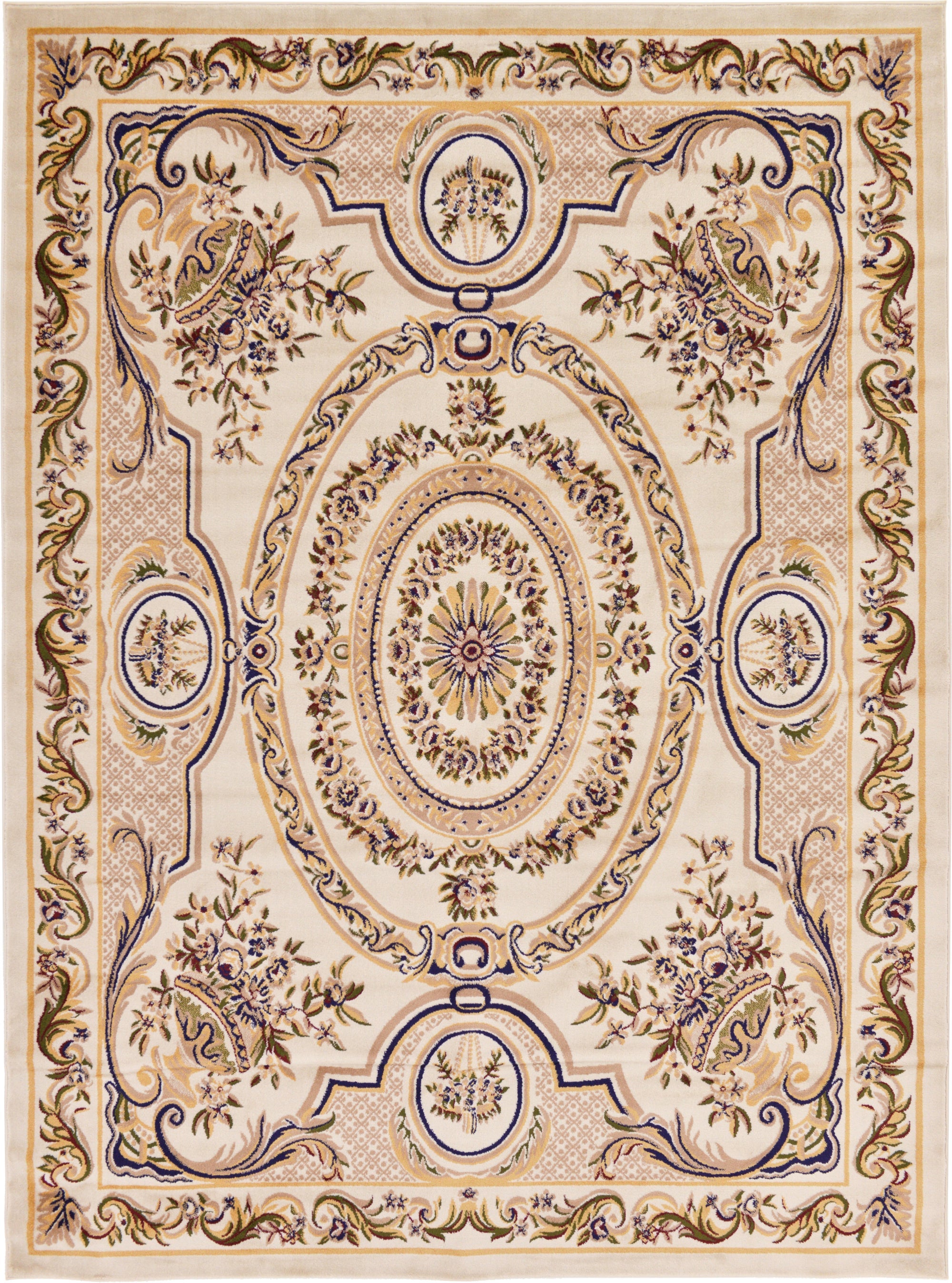 Cream 9' x 12' Classic Aubusson Rug | eSaleRugs