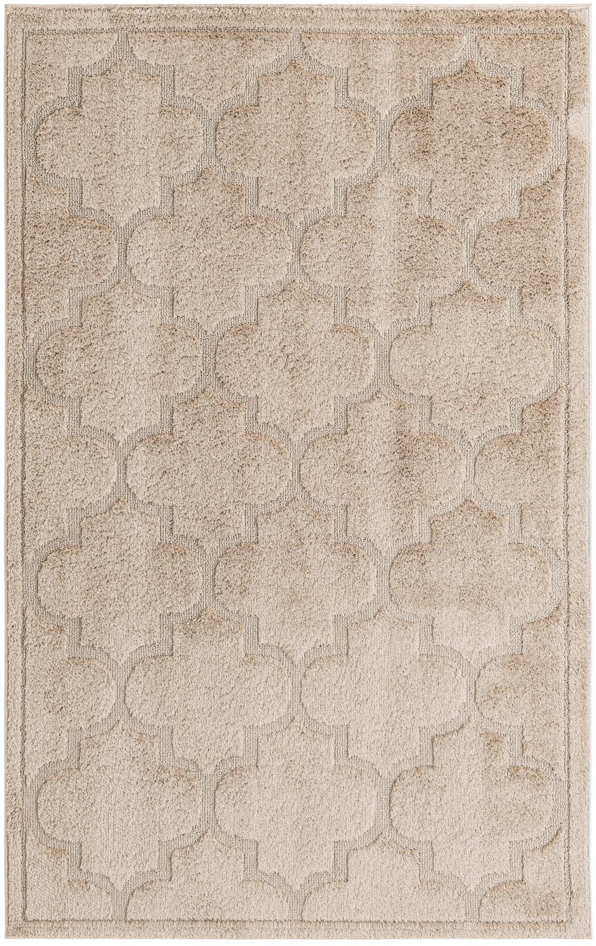 Beige 5' x 8' Trellis Shag Rug | eSaleRugs