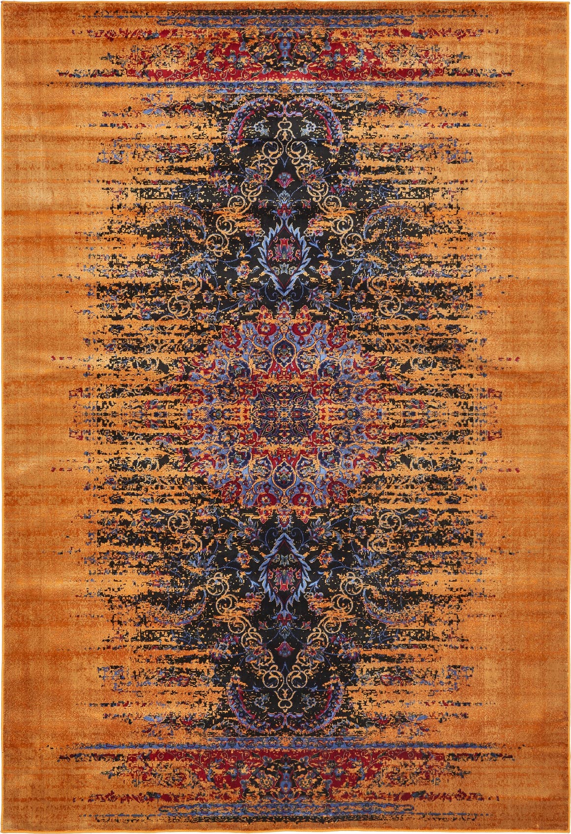 Navy Blue 7' x 10' Washable Renaissance Rug | eSaleRugs