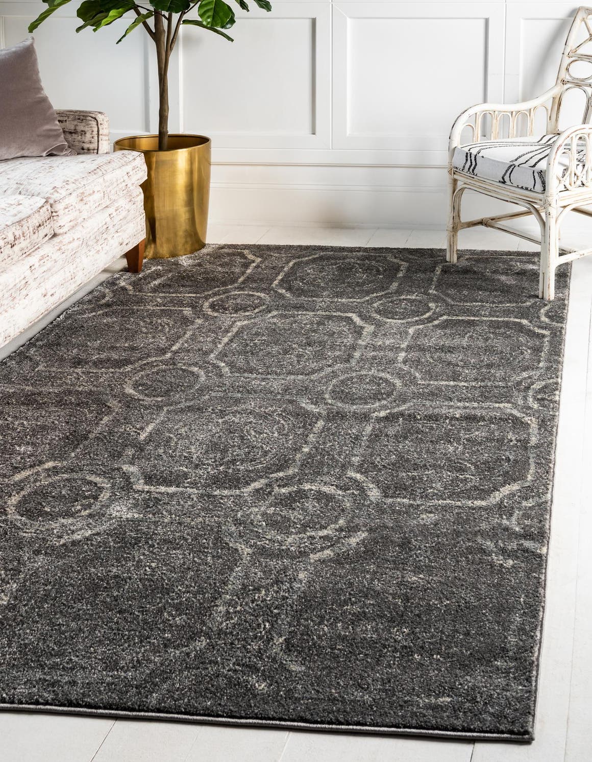 Dark Gray 10' x 13' Aria Rug | eSaleRugs