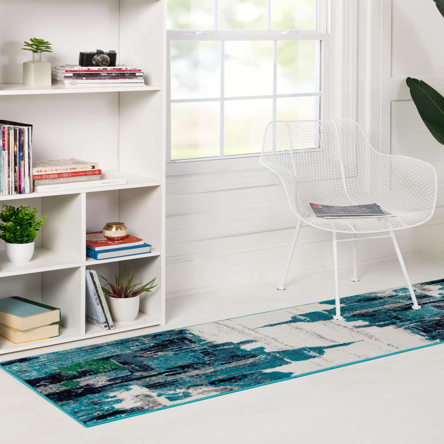 Turquoise 2' x 13' Metropolis Runner Rug | eSaleRugs
