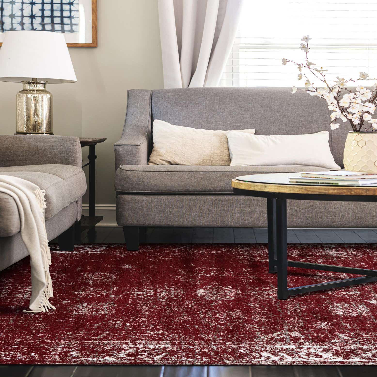 Burgundy 5' x 8' Monaco Rug | eSaleRugs