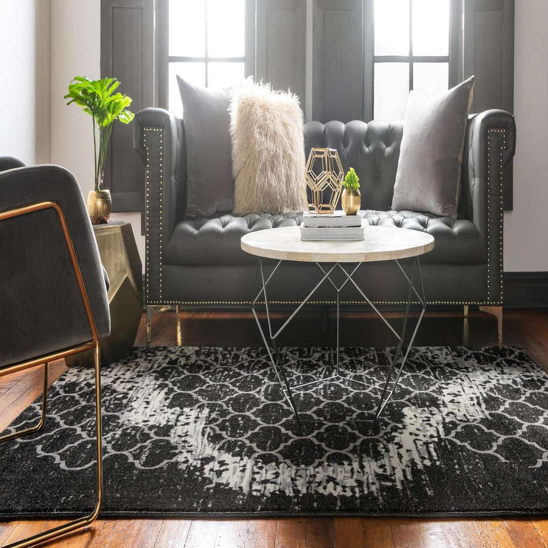 Charcoal Gray 7' x 10' Trellis Rug | eSaleRugs