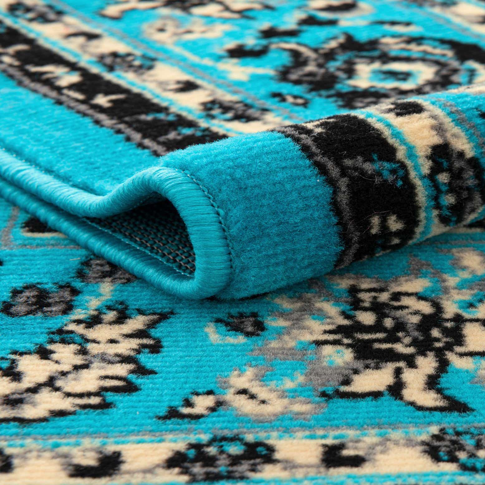 Turquoise 8' x 10' Kashan Design Rug | eSaleRugs