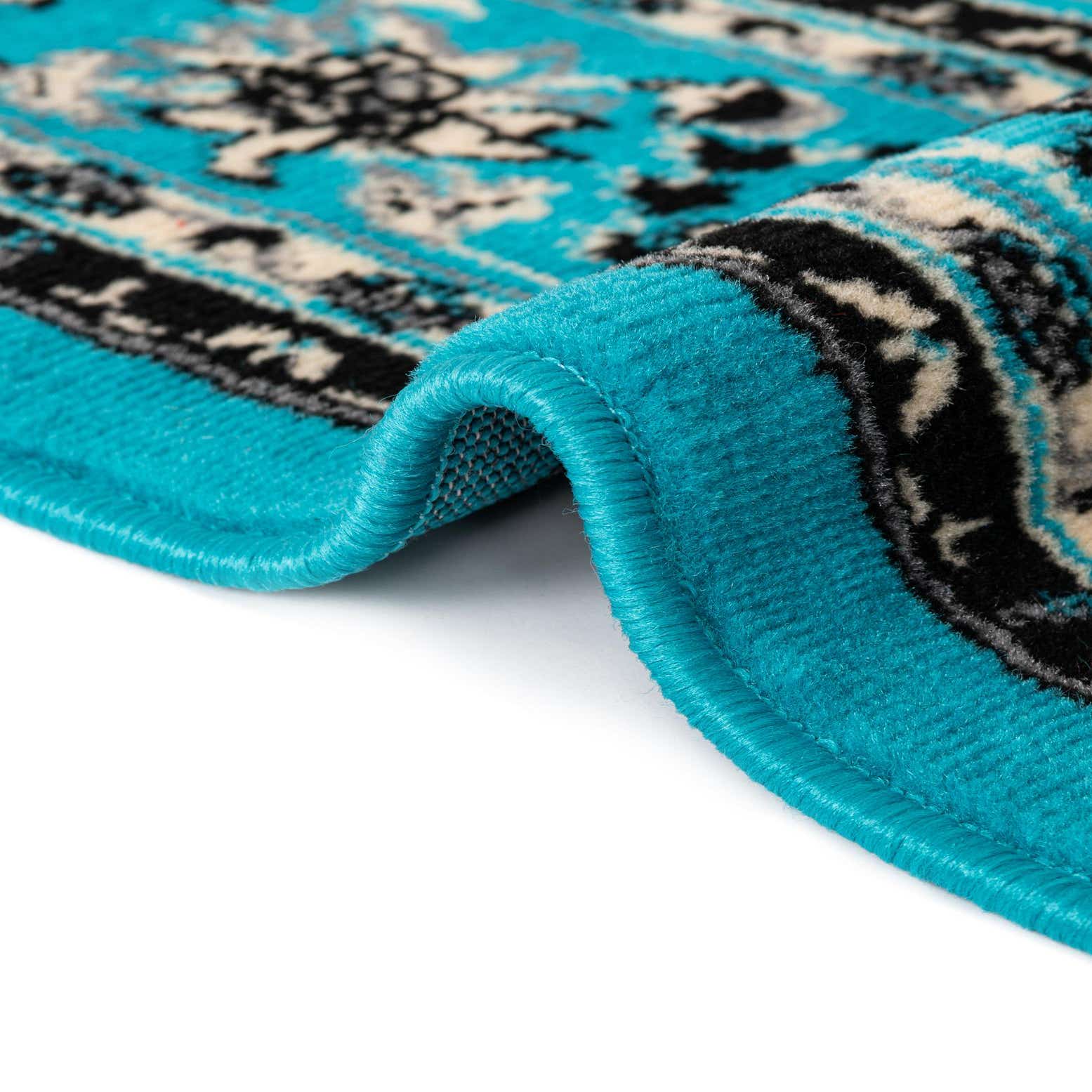 Turquoise 8' x 10' Kashan Design Rug | eSaleRugs
