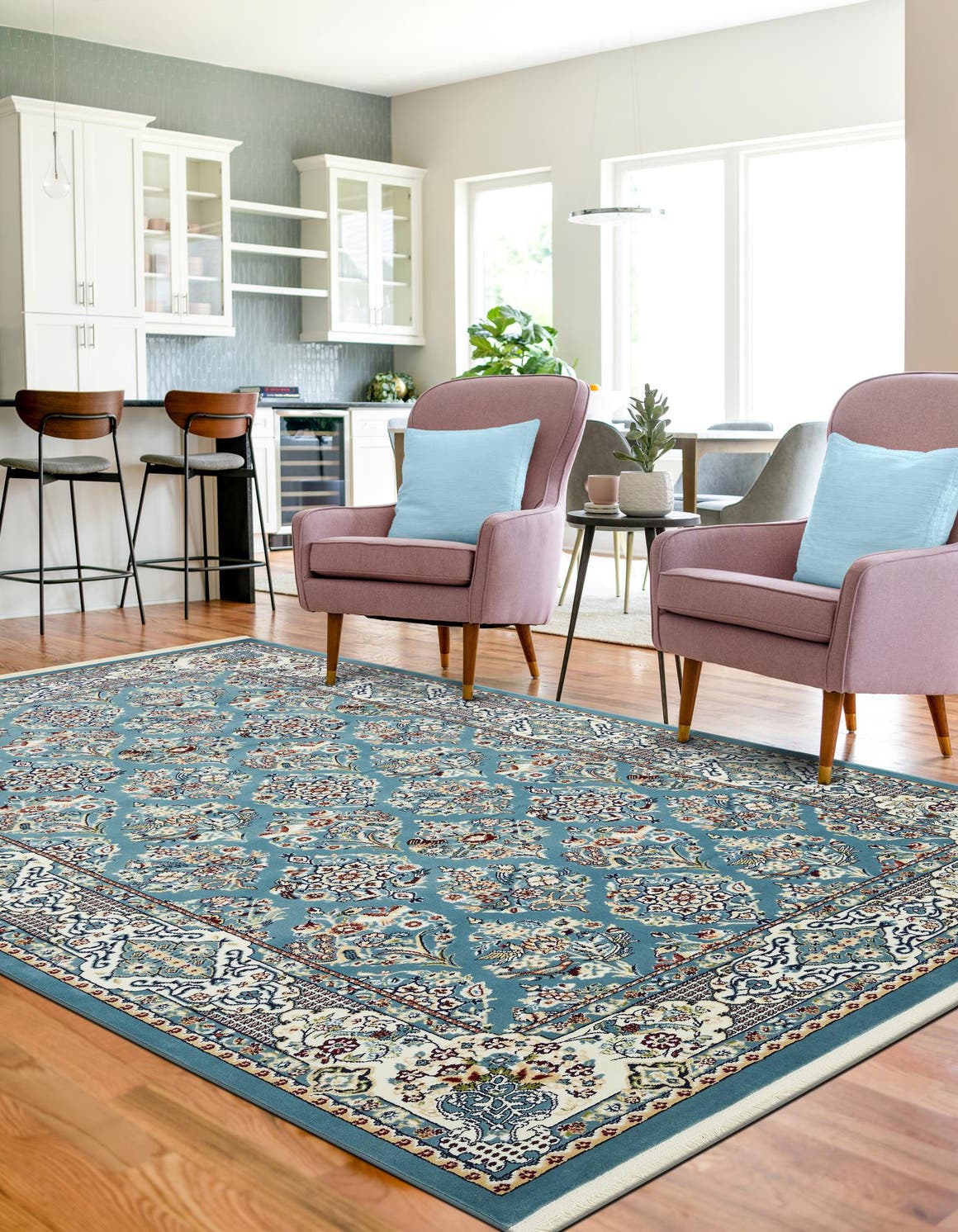 Blue 305cm x 395cm Nain Design Rug | AU Rugs