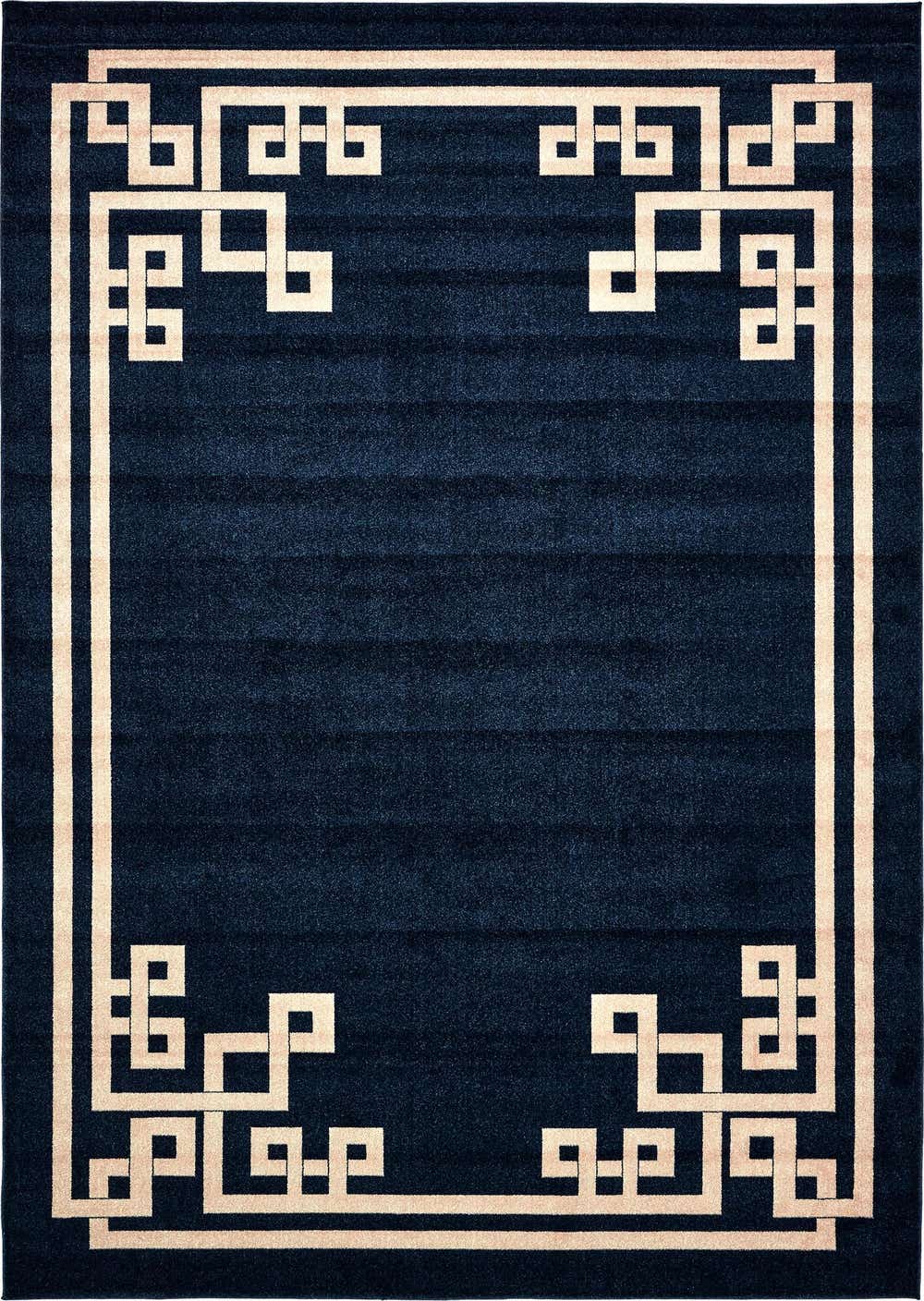 Dark Blue 10' x 13' Greek Key Rug | eSaleRugs