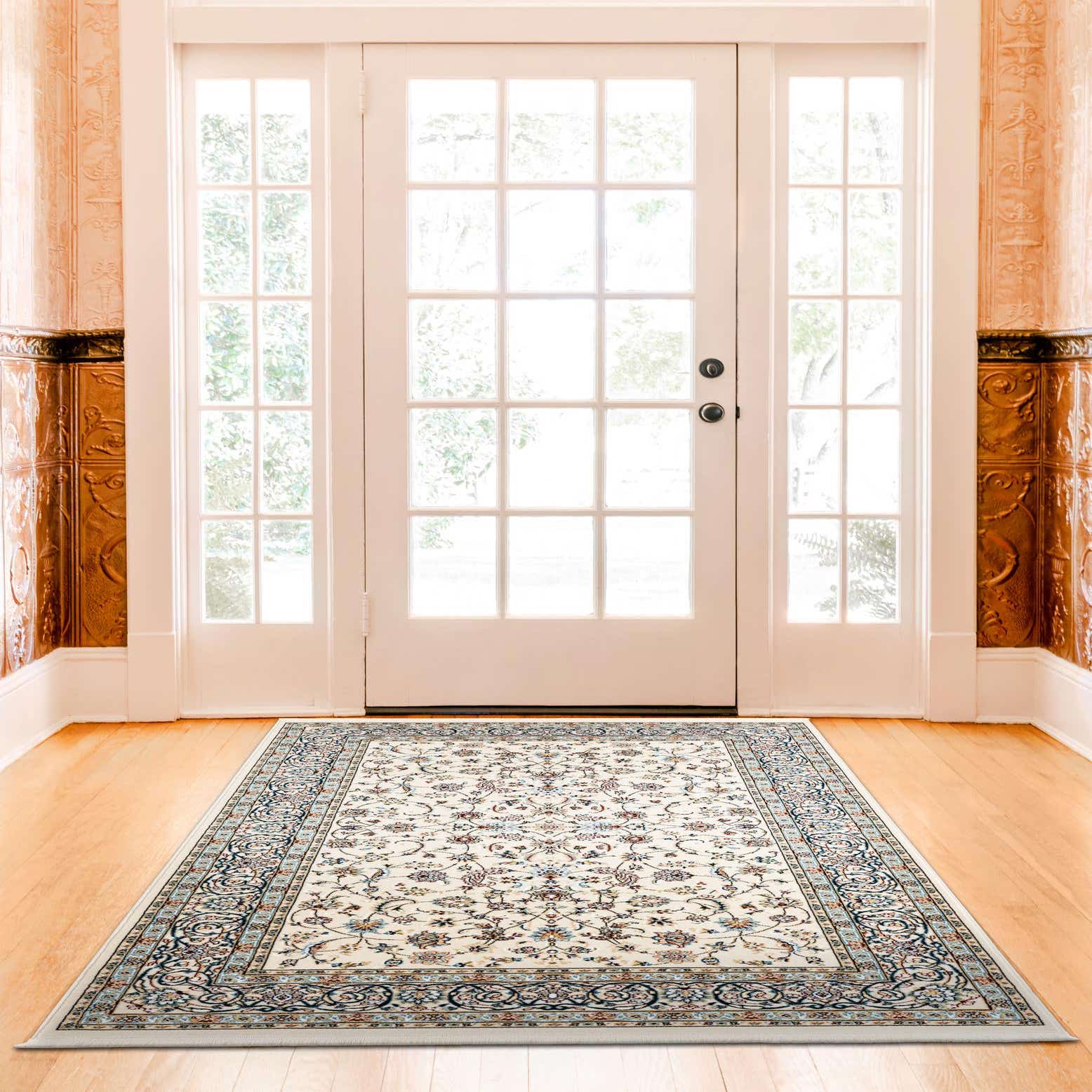 Ivory 5' x 8' Nain Design Rug | eSaleRugs
