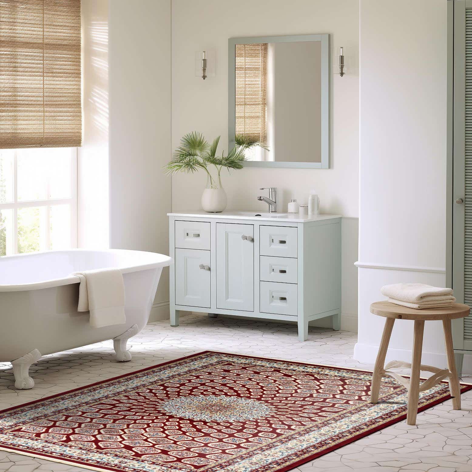 Burgundy 5' x 8' Nain Design Rug | eSaleRugs