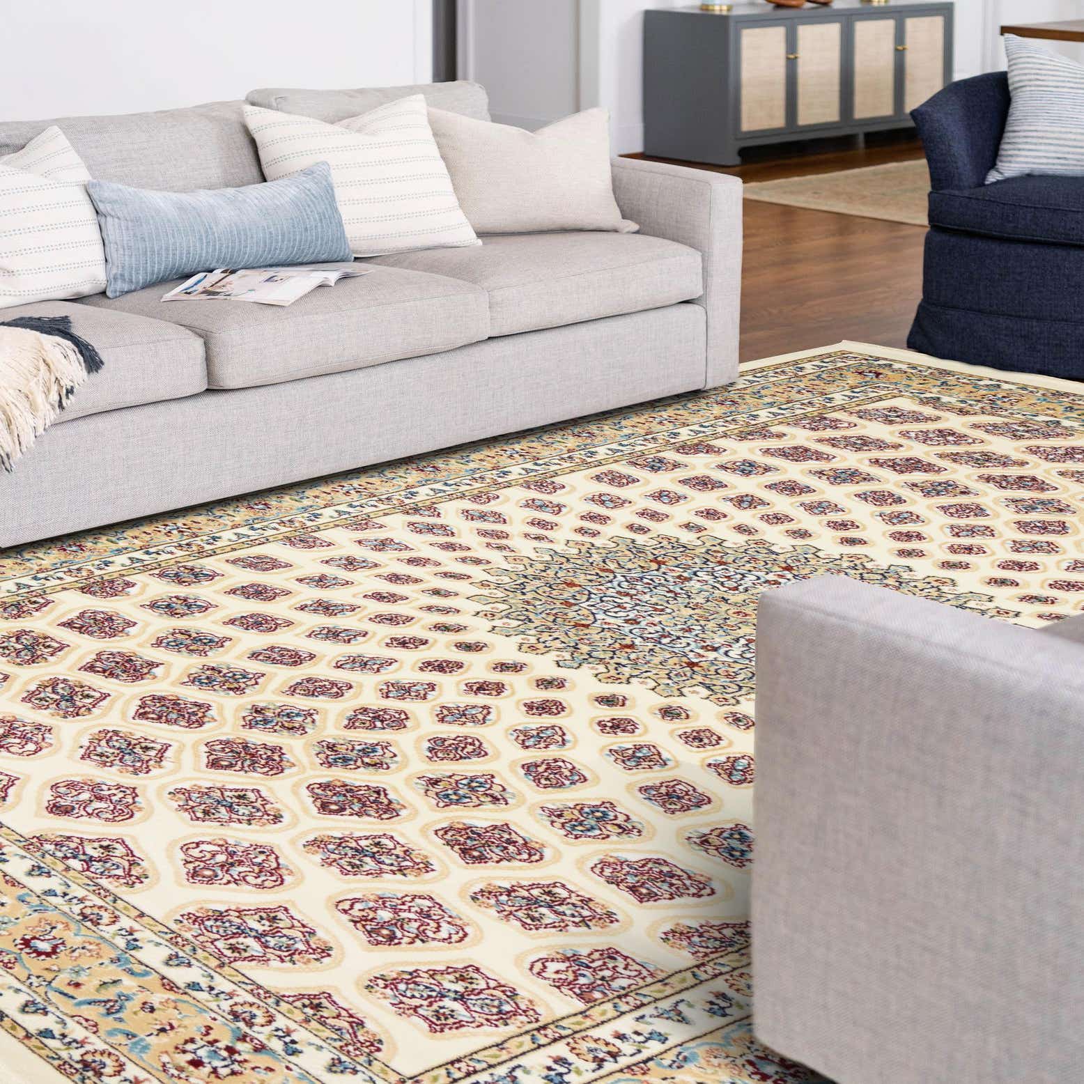 Ivory 8' x 10' Nain Design Rug | eSaleRugs