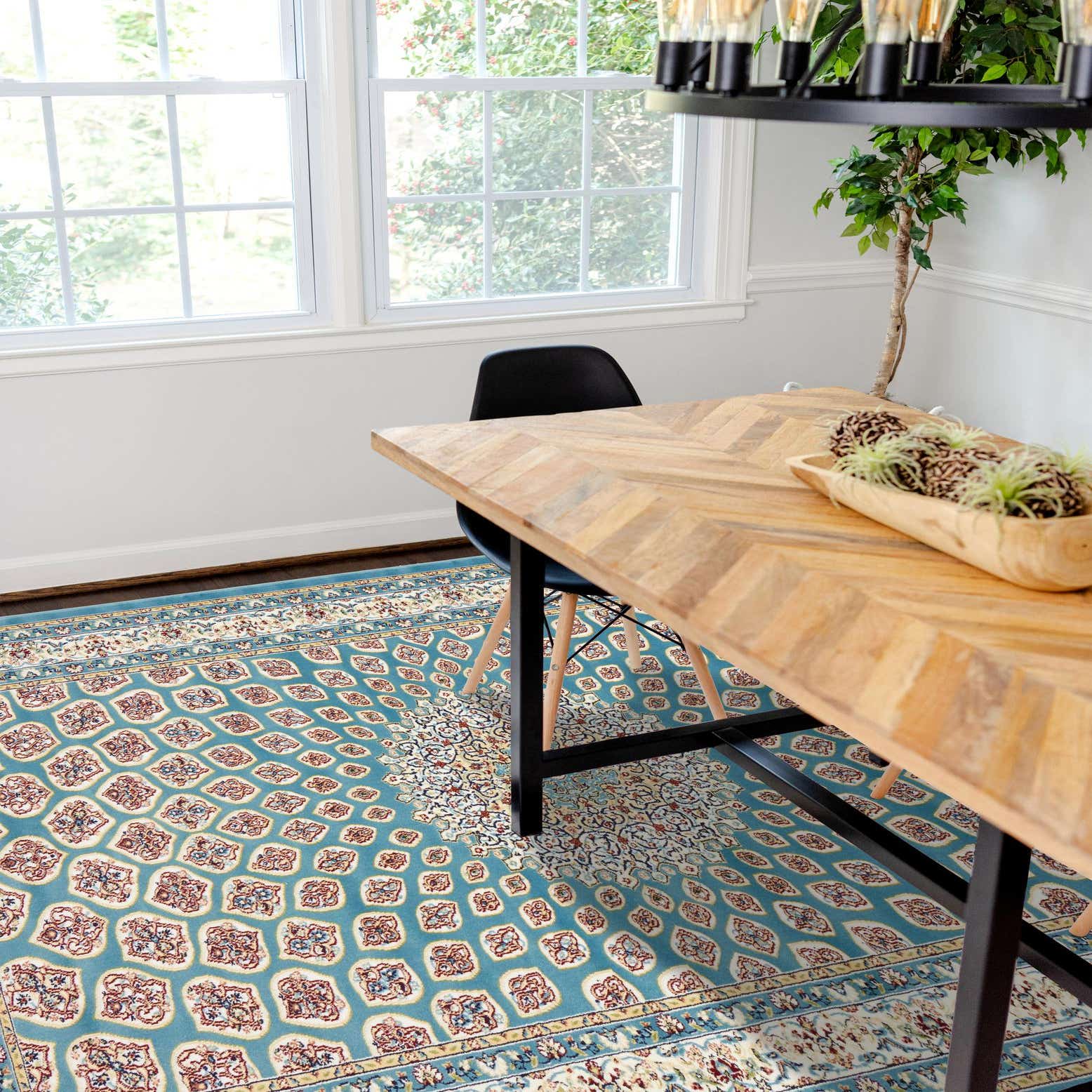 Blue 8' x 10' Nain Design Rug | eSaleRugs