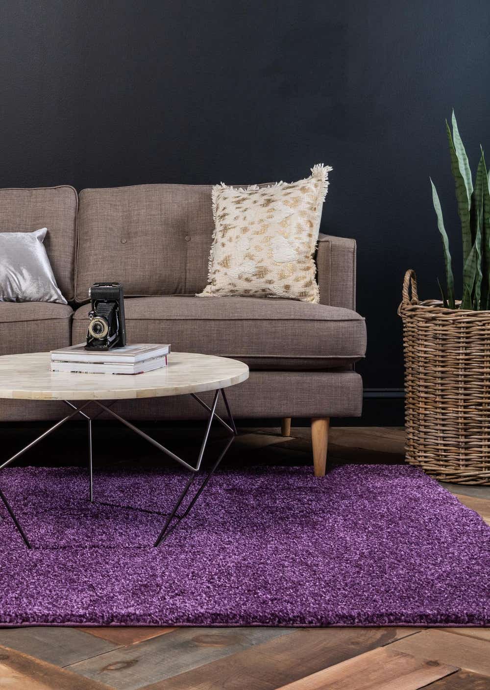 Violet 3' 3 x 5' 3 Solid Frieze Rug | eSaleRugs