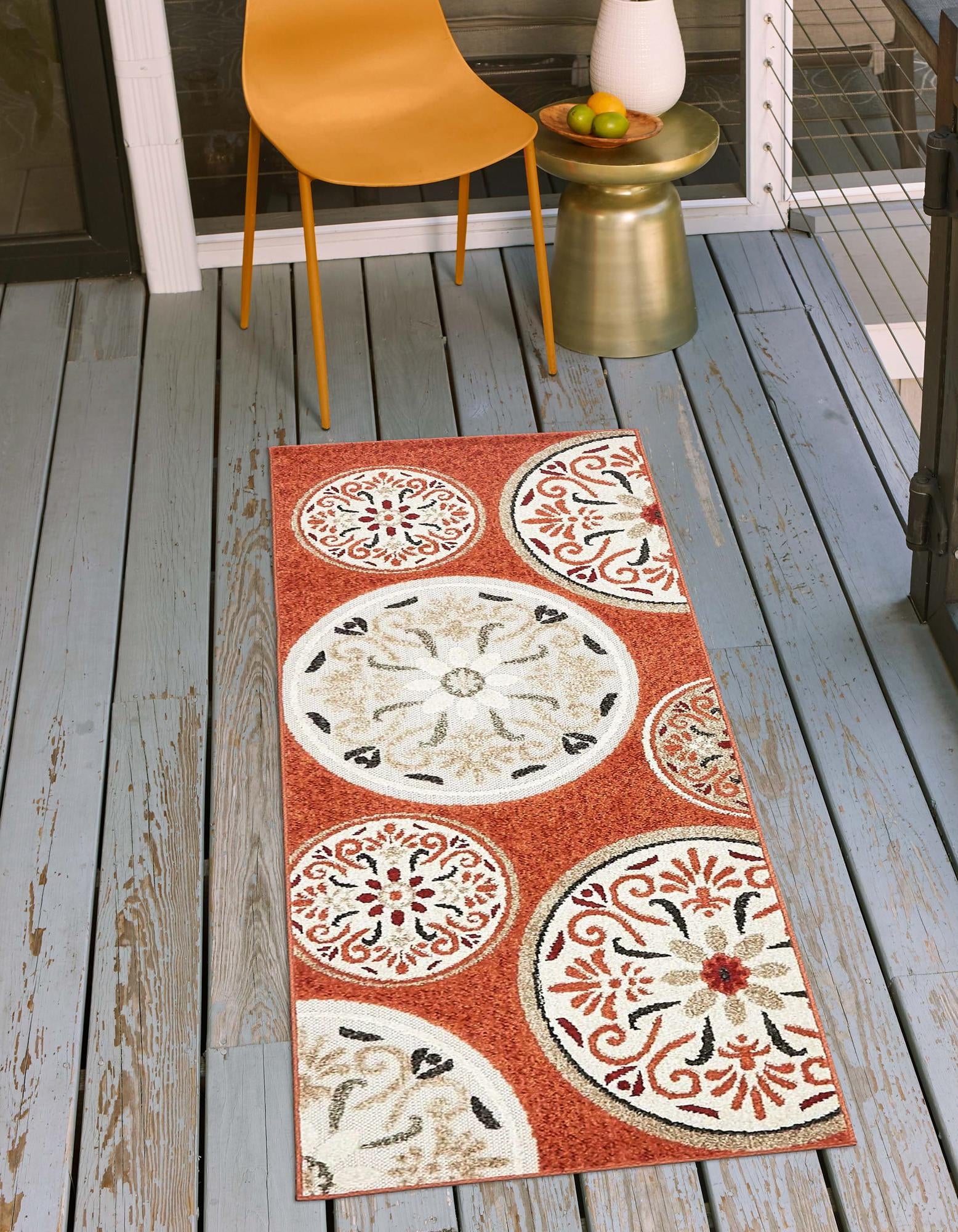Terracotta 2' x 6' Outdoor Modern Runner Rug | Rugs.com