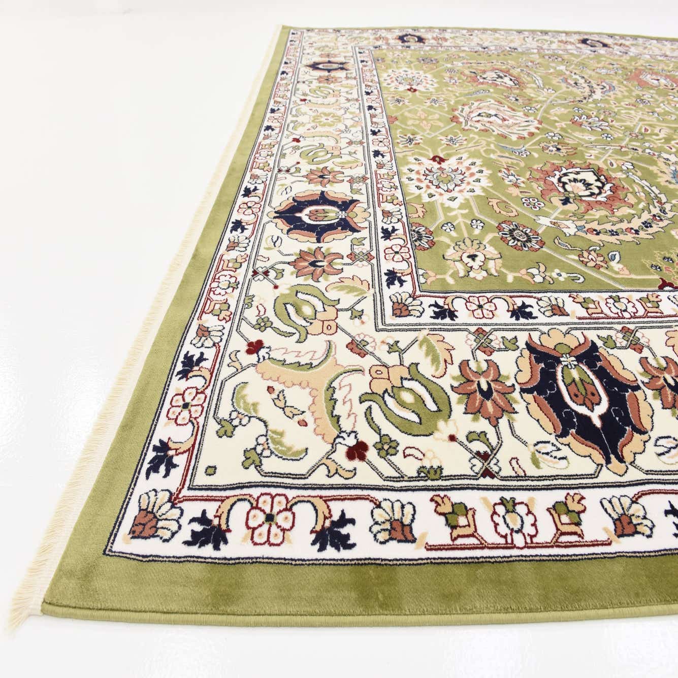 Green 10' x 13' Tabriz Design Rug | eSaleRugs