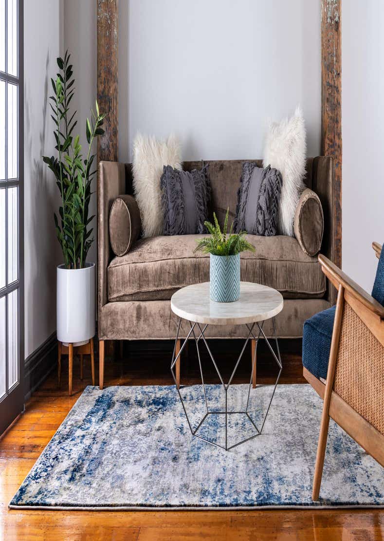 Navy Blue 9' x 12' Ethereal Rug | eSaleRugs