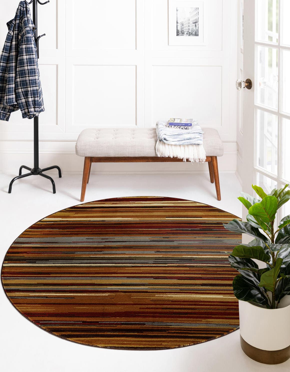 Beige 8' x 8' Cafe Round Rug | Rugs.com