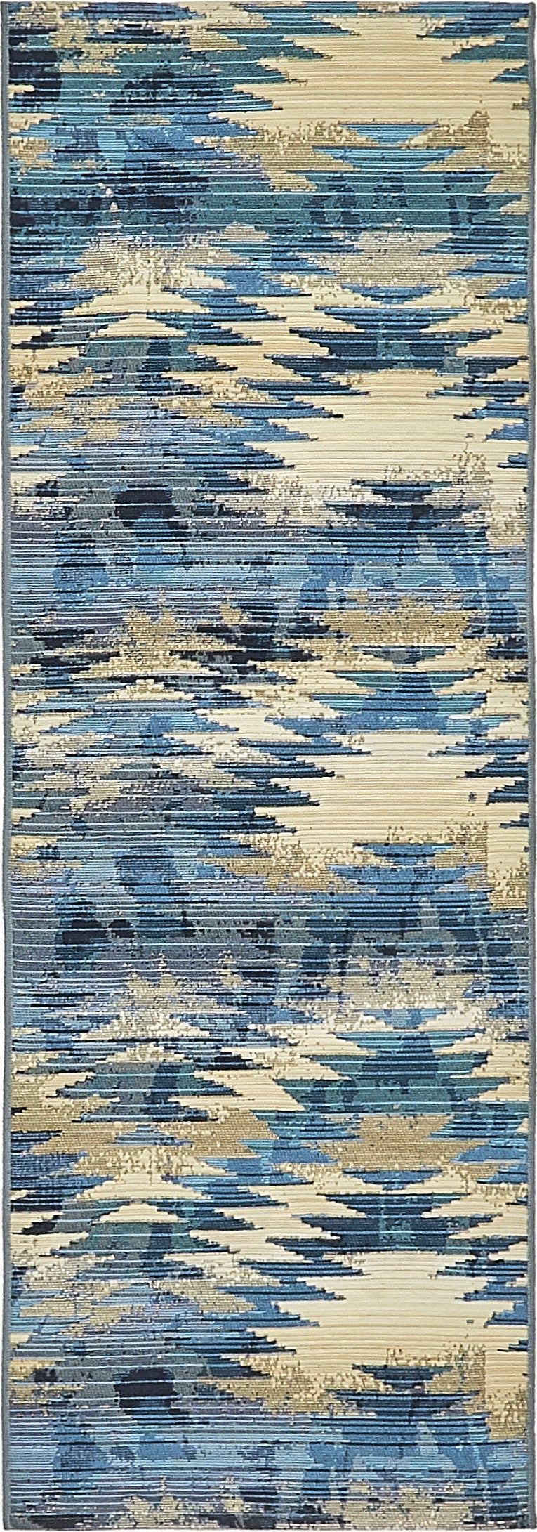 Blue 2' x 6' Outdoor Modern Runner Rug | Rugs.com