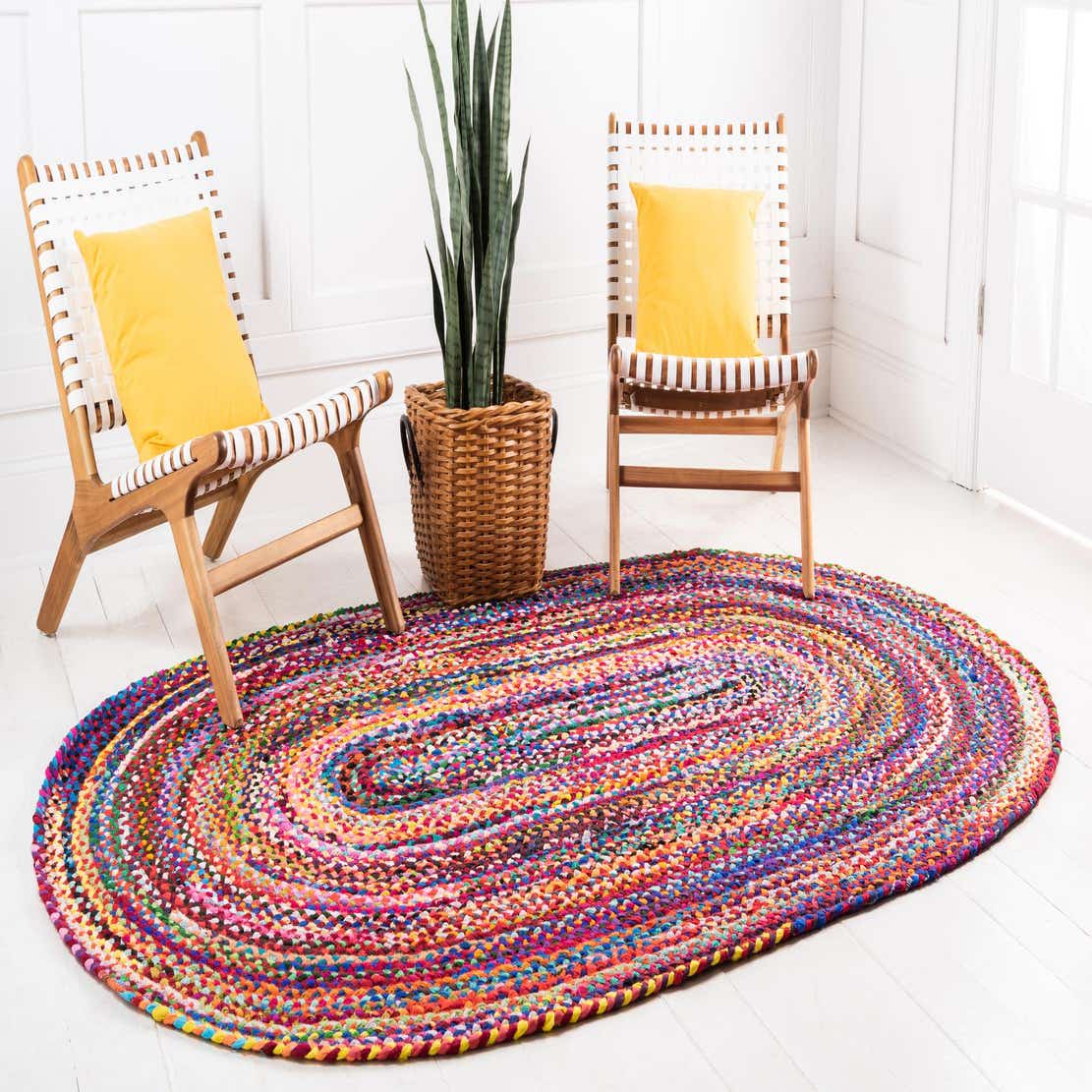 Multicolor 8' x 10' Hand Braided Oval Rug | Rugs.com