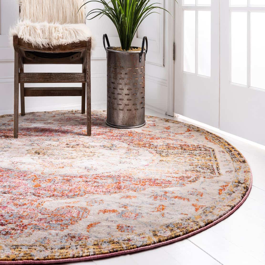 Multicolor 8' x 8' Oxfordshire Round Rug | Rugs.com