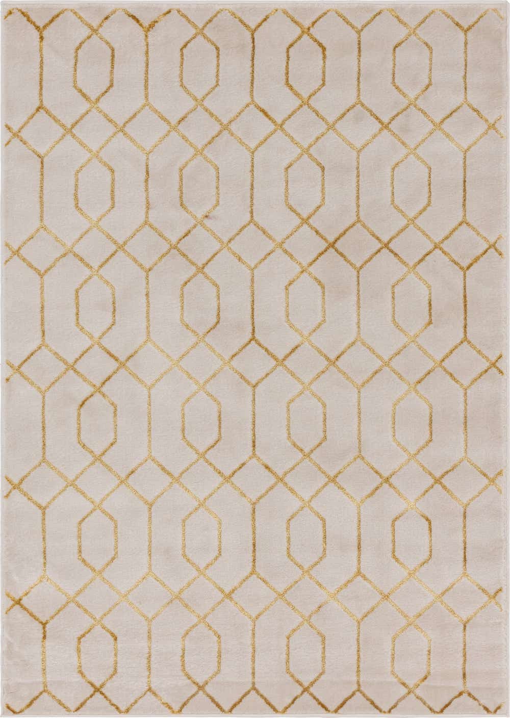 White Gold 4' x 6' Marilyn Monroe™ Glam Trellis Rug | Rugs.com