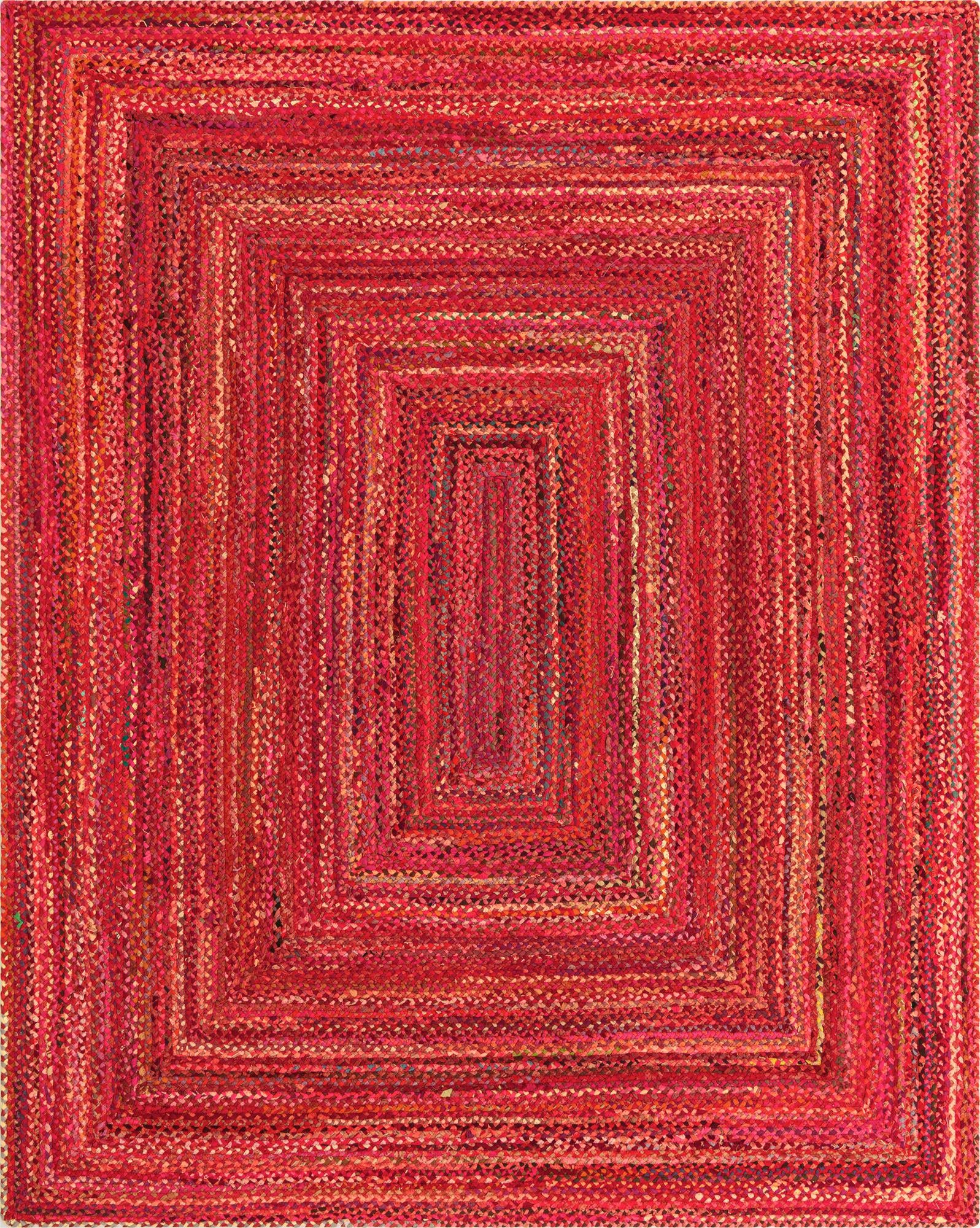 Ivory 8' x 10' Hand Braided Chindi Rug | Rugs.com