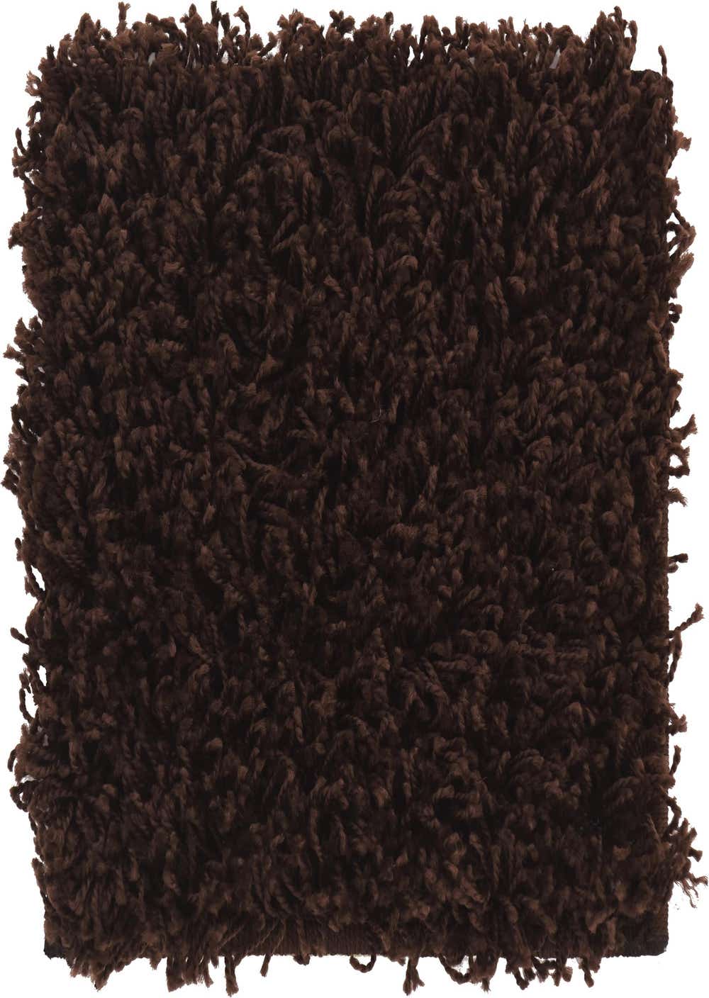 Chocolate Brown 1' x 1' Solid Shag Sample Rug | eSaleRugs