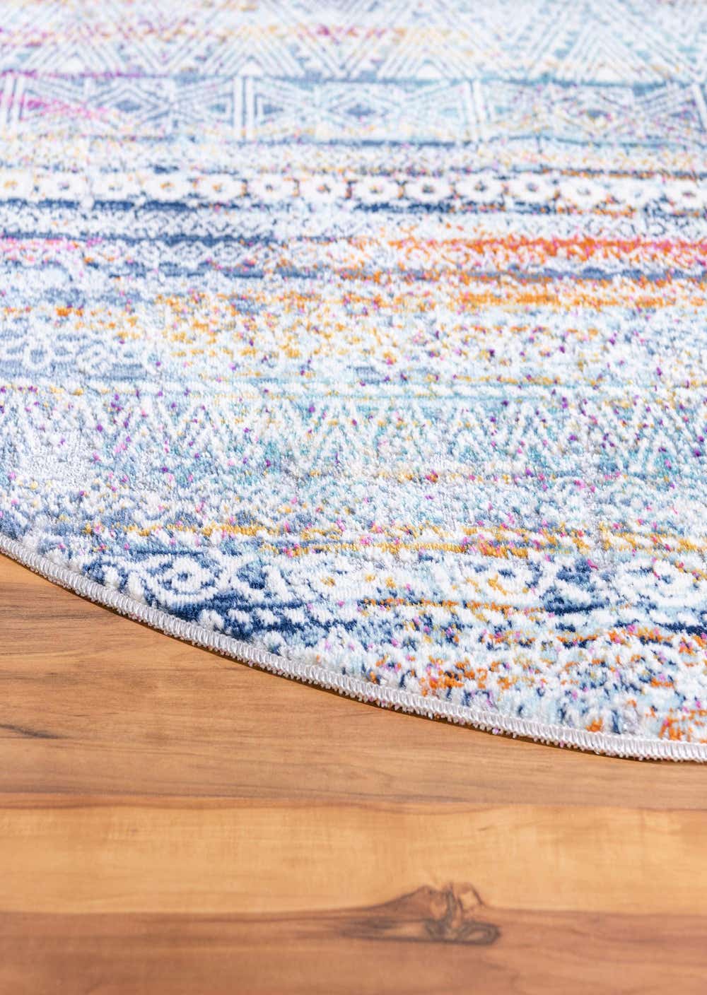 Multicolor 5' x 5' Malibu Round Rug | Rugs.com