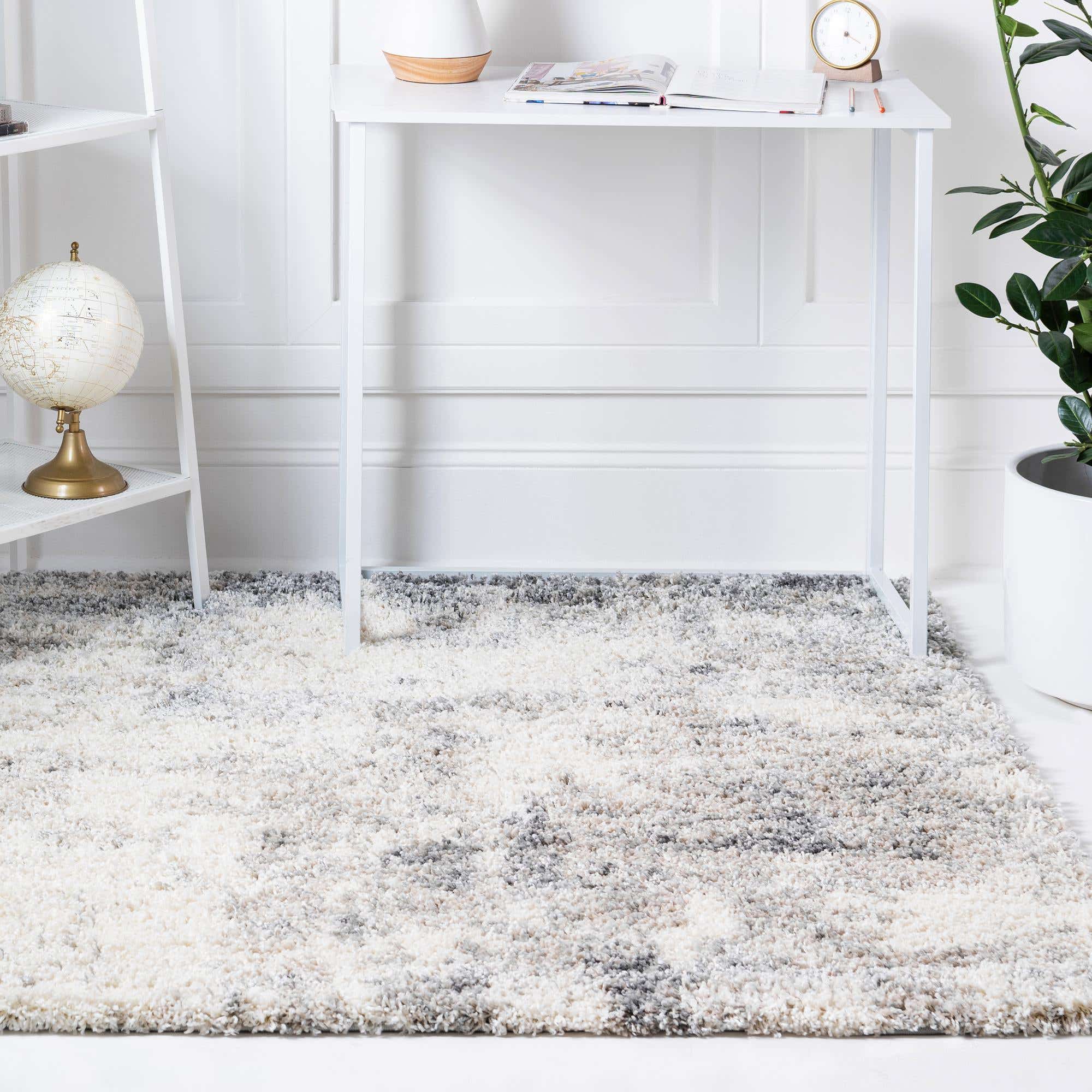 Pebble Gray 5' x 5' Soft Touch Shag Square Rug | Rugs.com