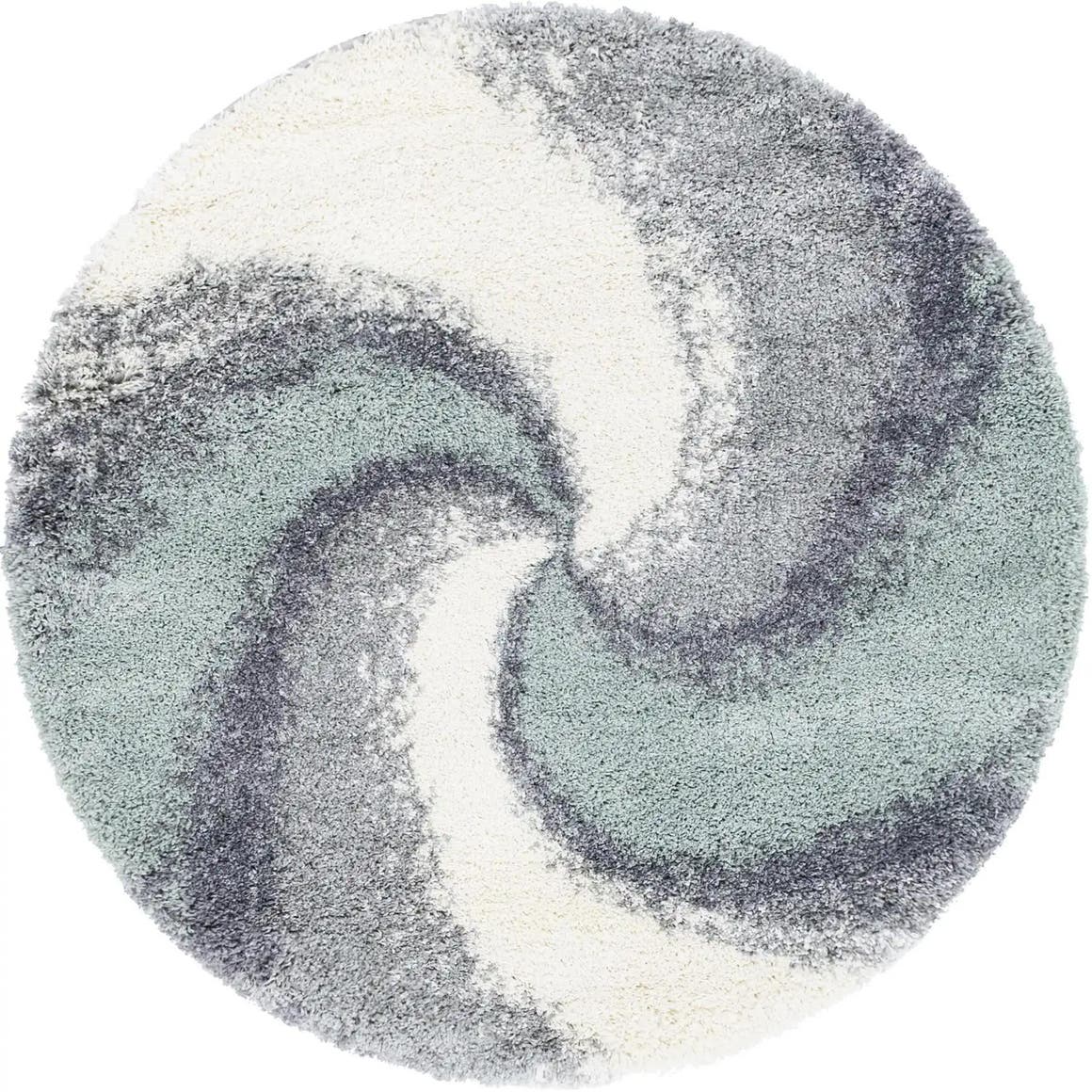 Sage Green 5' x 5' Soft Touch Shag Round Rug | Rugs.com