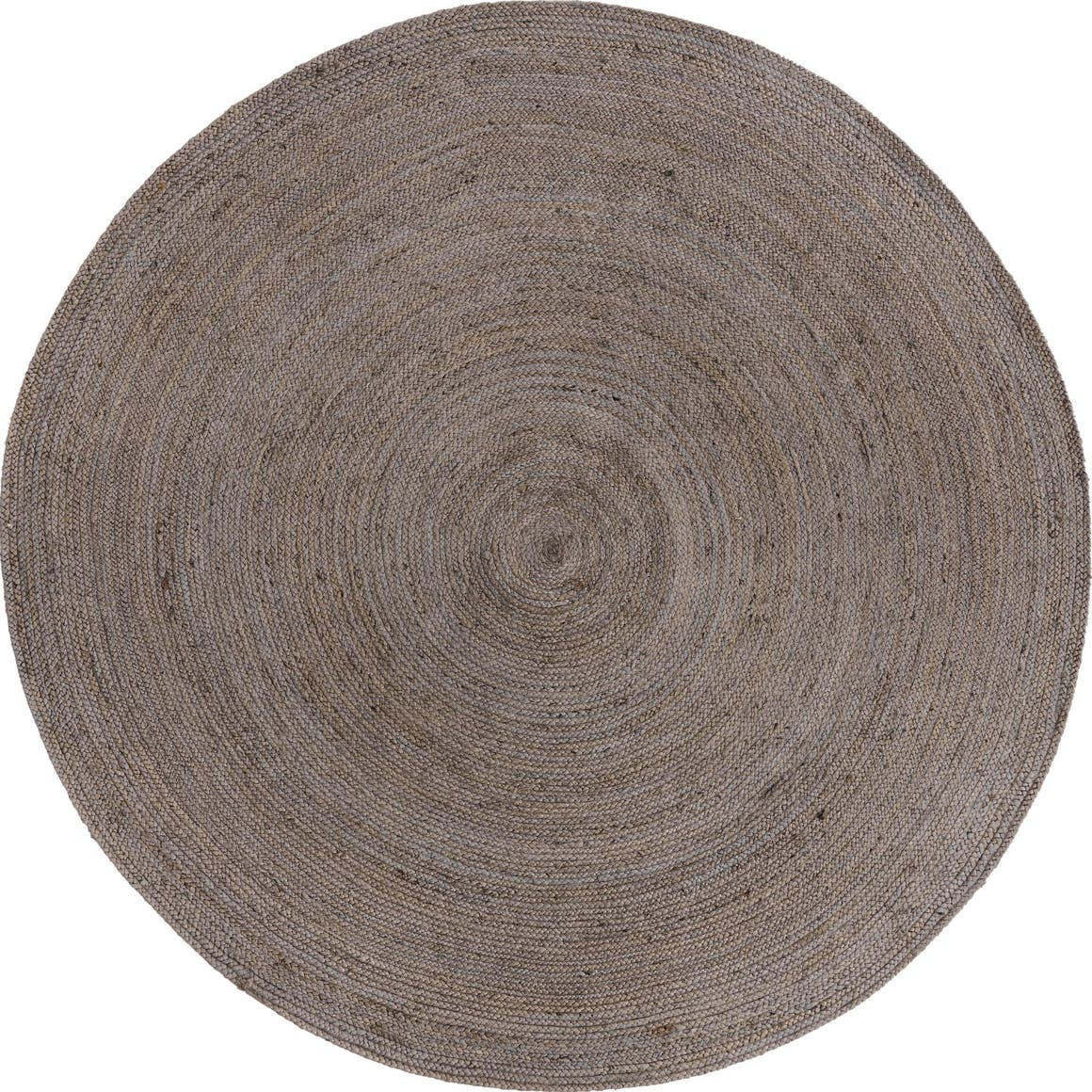 Gray 8' x 8' Braided Jute Round Rug | Rugs.com