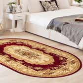 Red 5' 3 x 8' Classic Aubusson Oval Rug | eSaleRugs