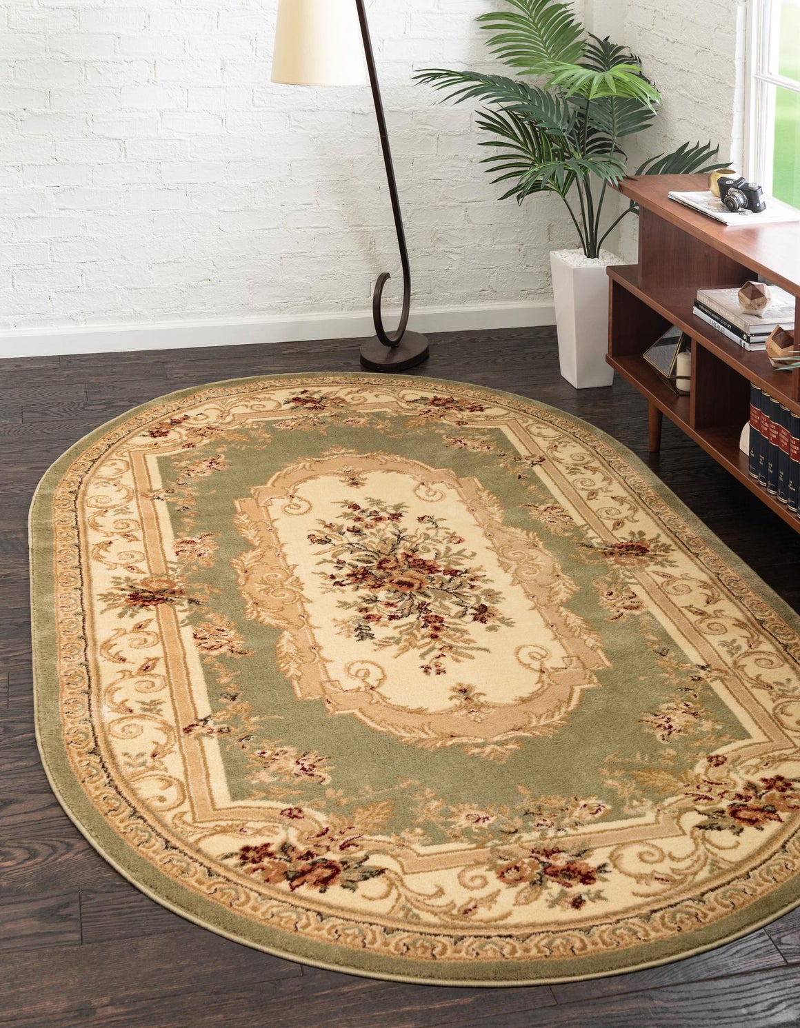 Green 3 3 X 5 3 Classic Aubusson Oval Rug Rugs ca Green 3 3 X 5 3 Classic Aubusson Oval Rug Rugs ca