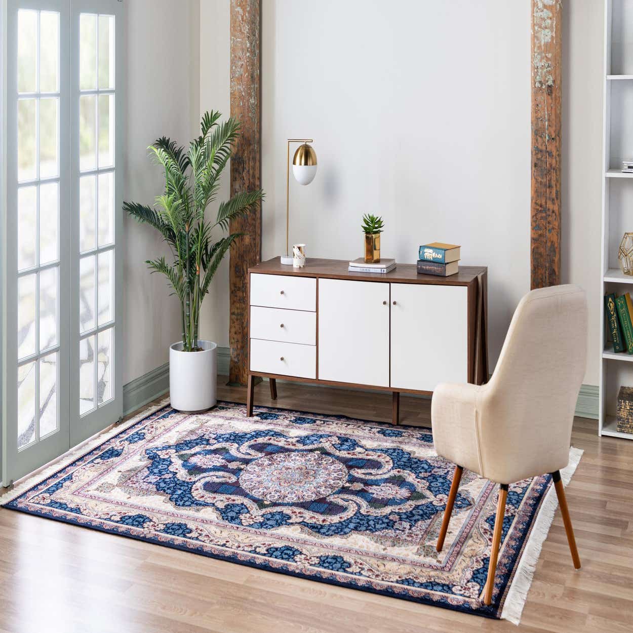 Navy Blue 6' 7 x 9' 10 Dynasty Rug | Rugs.com