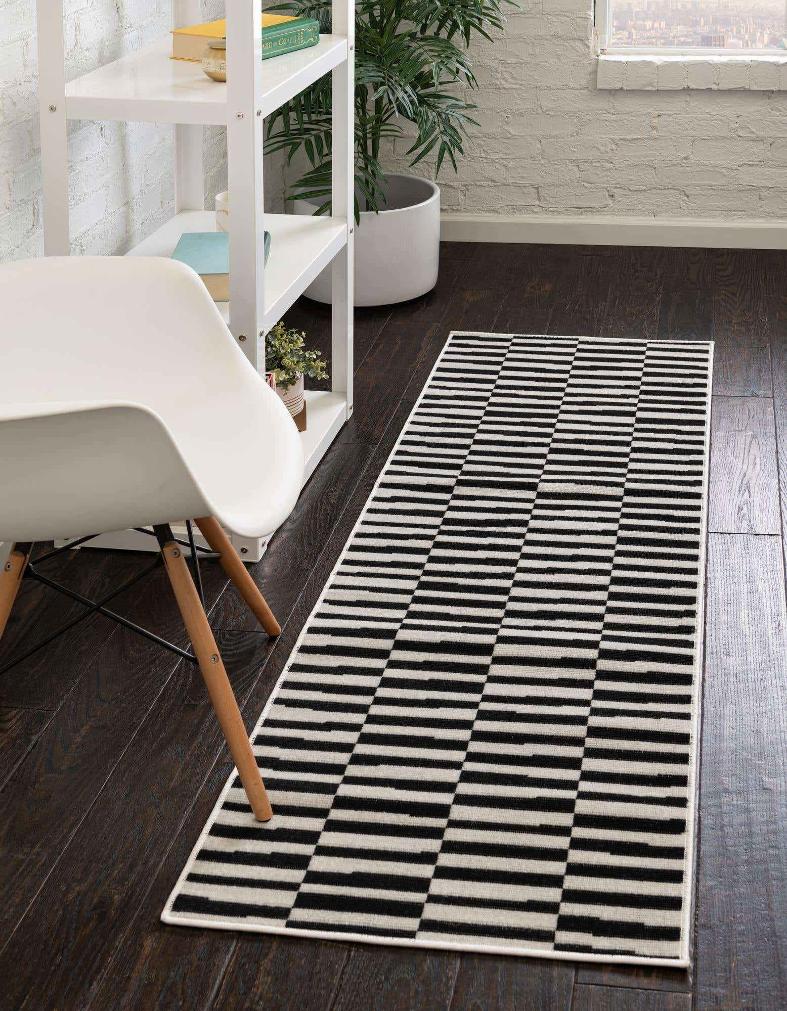 Black 85cm X 300cm Tribeca Runner Rug IRugs CH black-85cm-x-300cm-tribeca-runner-rug-irugs-ch